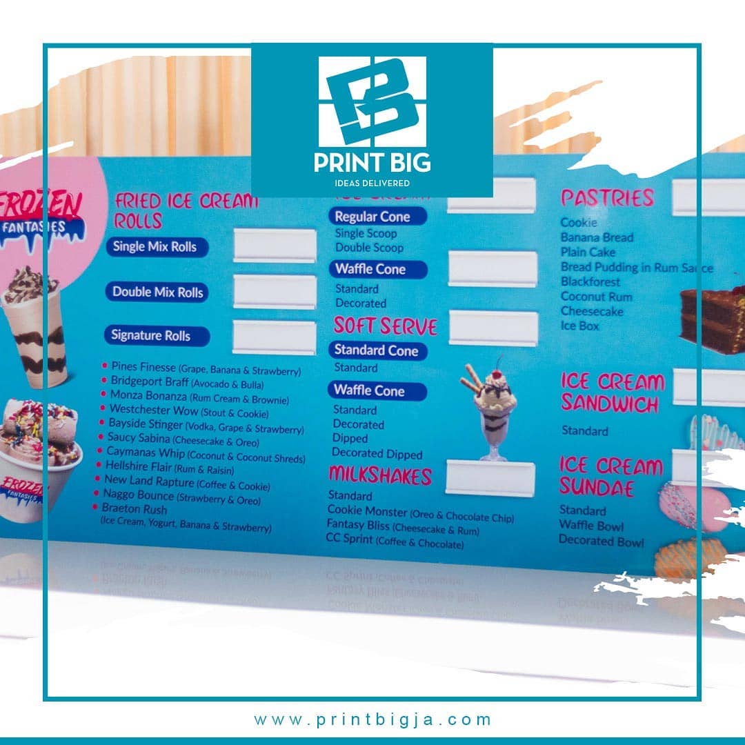 Let your menu look just as good as what is offered